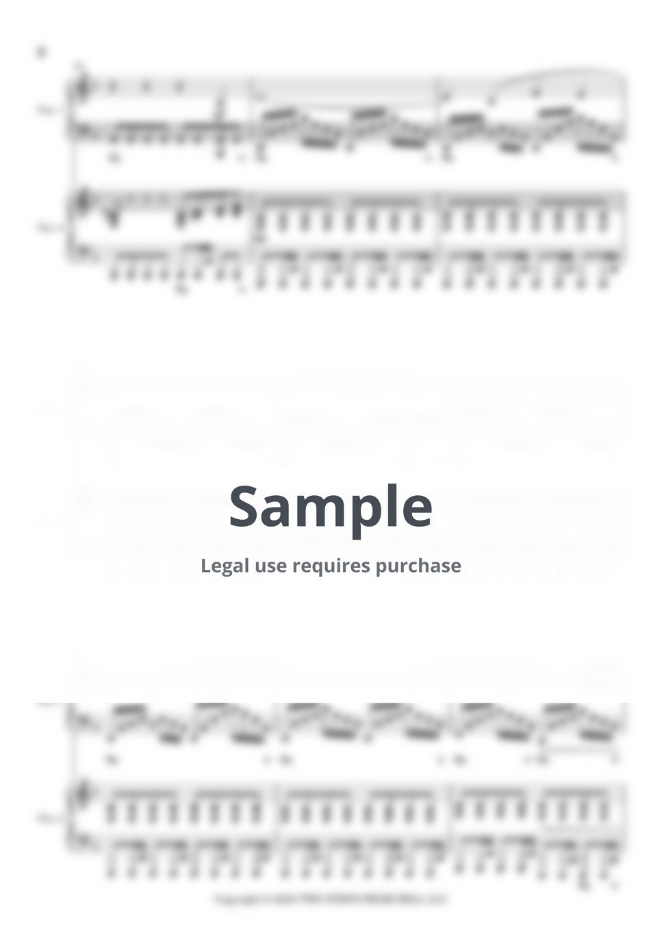 Two Steps From Hell - Never Back Down (For two pianos) Sheets by Clint Su