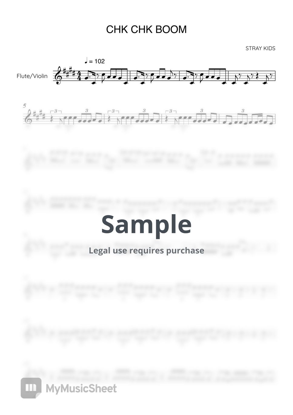 STRAY KIDS - CHK CHK BOOM Sheet Music by JL