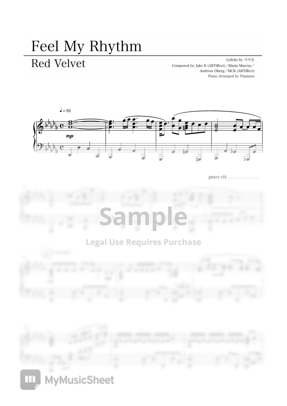 Red Velvet - Feel My Rhythm 악보 by Pippiano