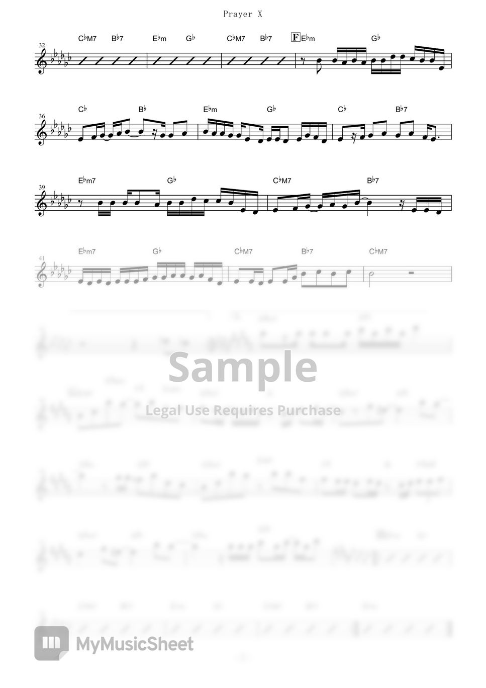 King Gnu - Prayer X (in C) 악보