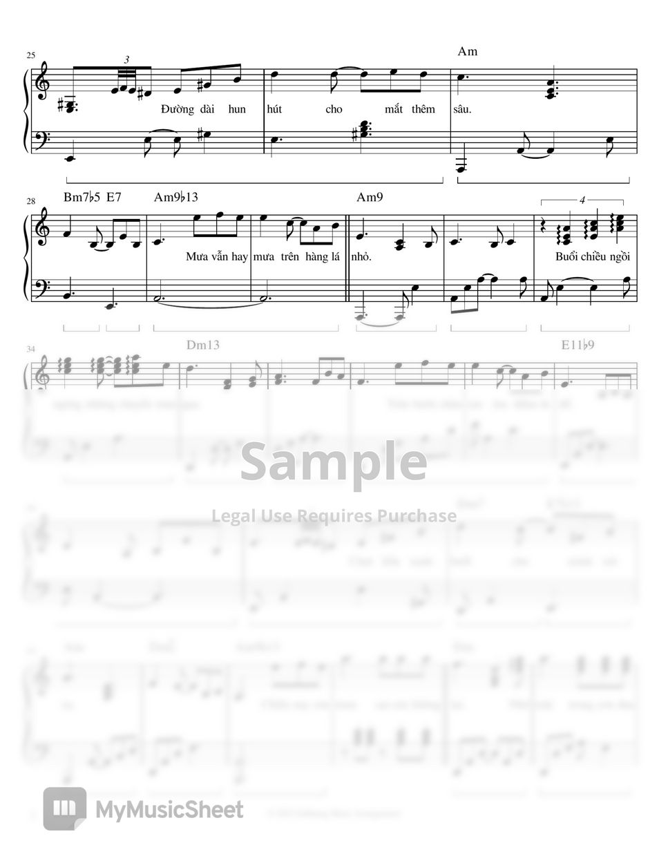 Cover by Chí Bảo - Diễm Xưa (Transcribed) Sheet Music by Le Manh Hung