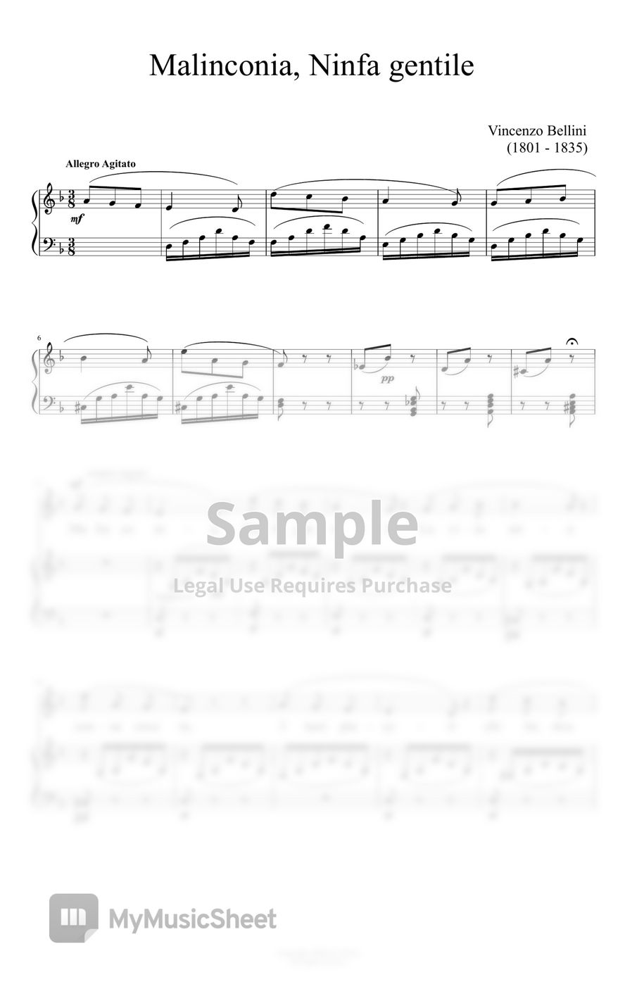 V.Bellini - Malinconia (Dmin) Sheet Music by noten(노튼)