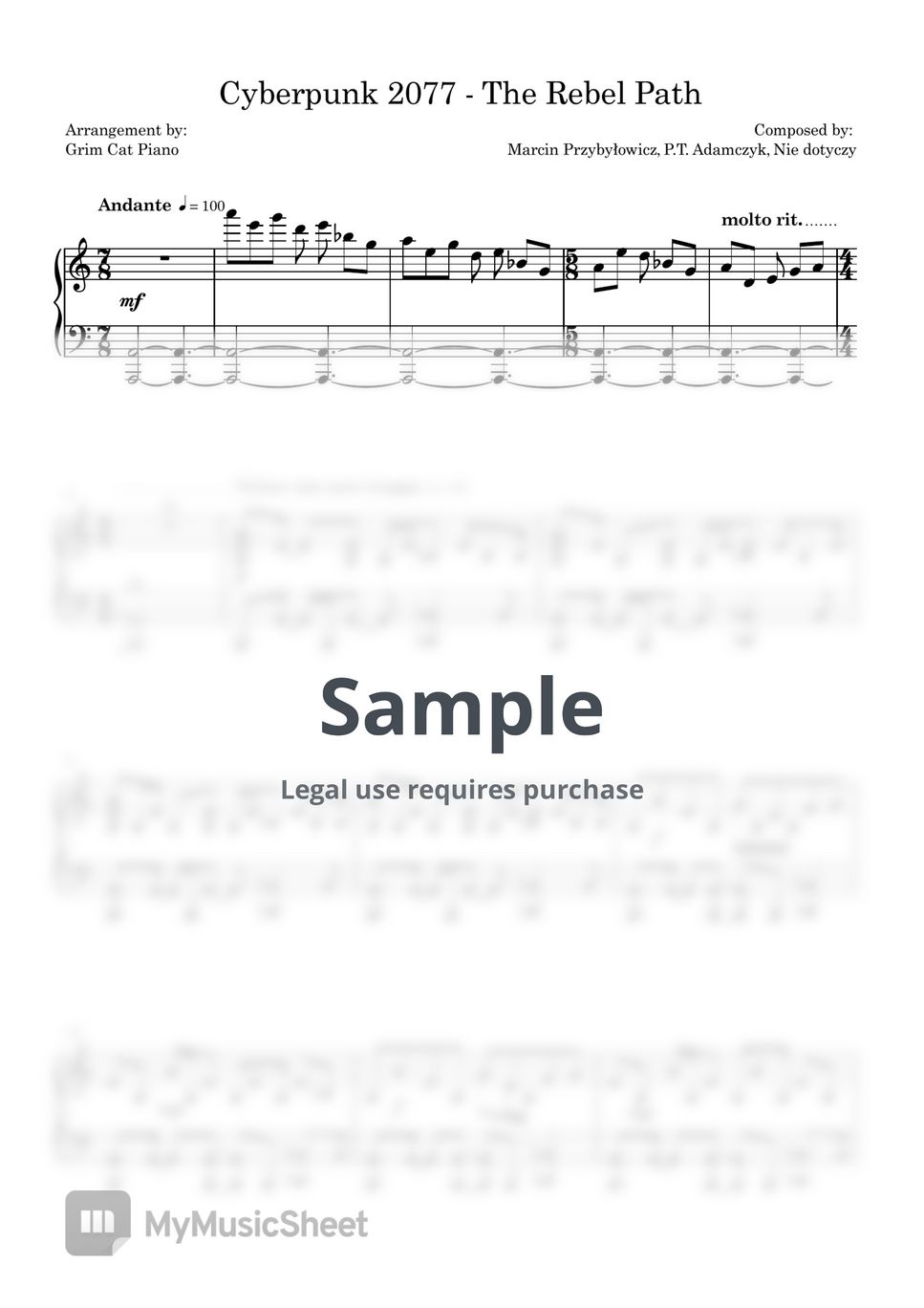 P.T. Adamczyk - The Rebel Path / It's Been Good to Know Ya (from Cyberpunk2077) Sheets by Grim ...