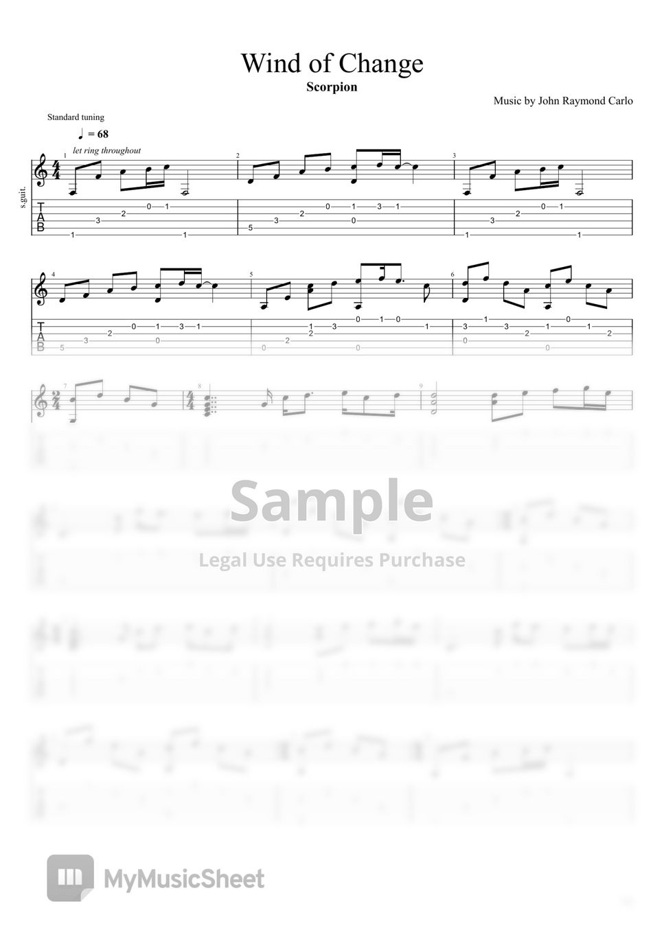 Scorpion - Wind of Change Sheets by JohnRay