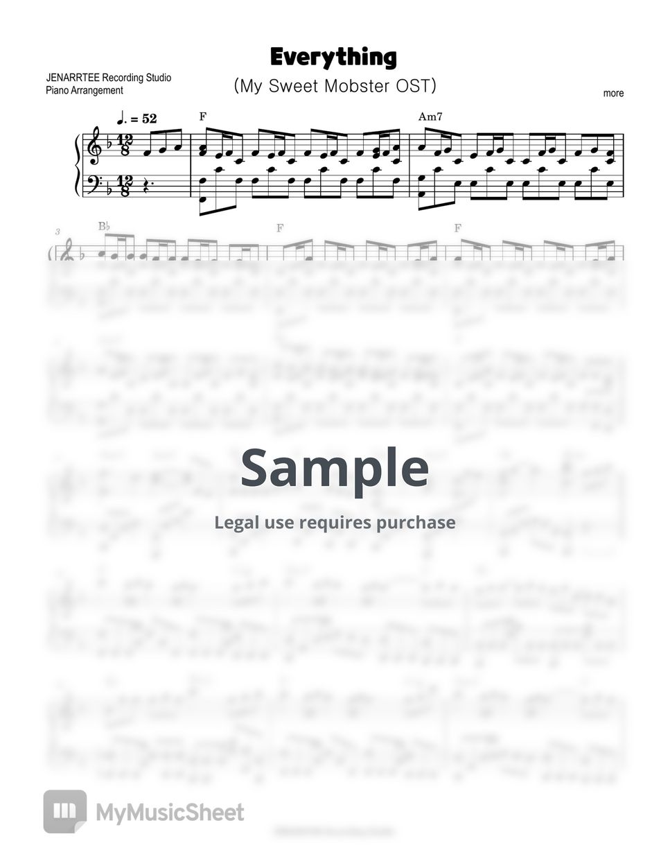 more - Everything (My Sweet Mobster OST) Sheet Music by JENARRTEE ...