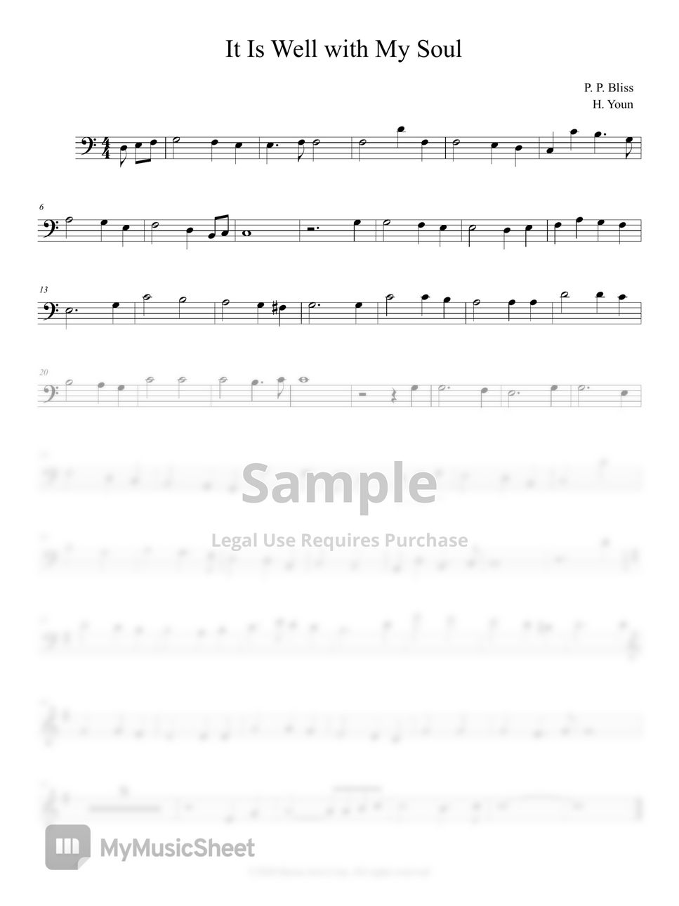 P P Bliss 내 평생에 가는 길 It Is Well With My Soul Piano Flute찬송가 Sheets