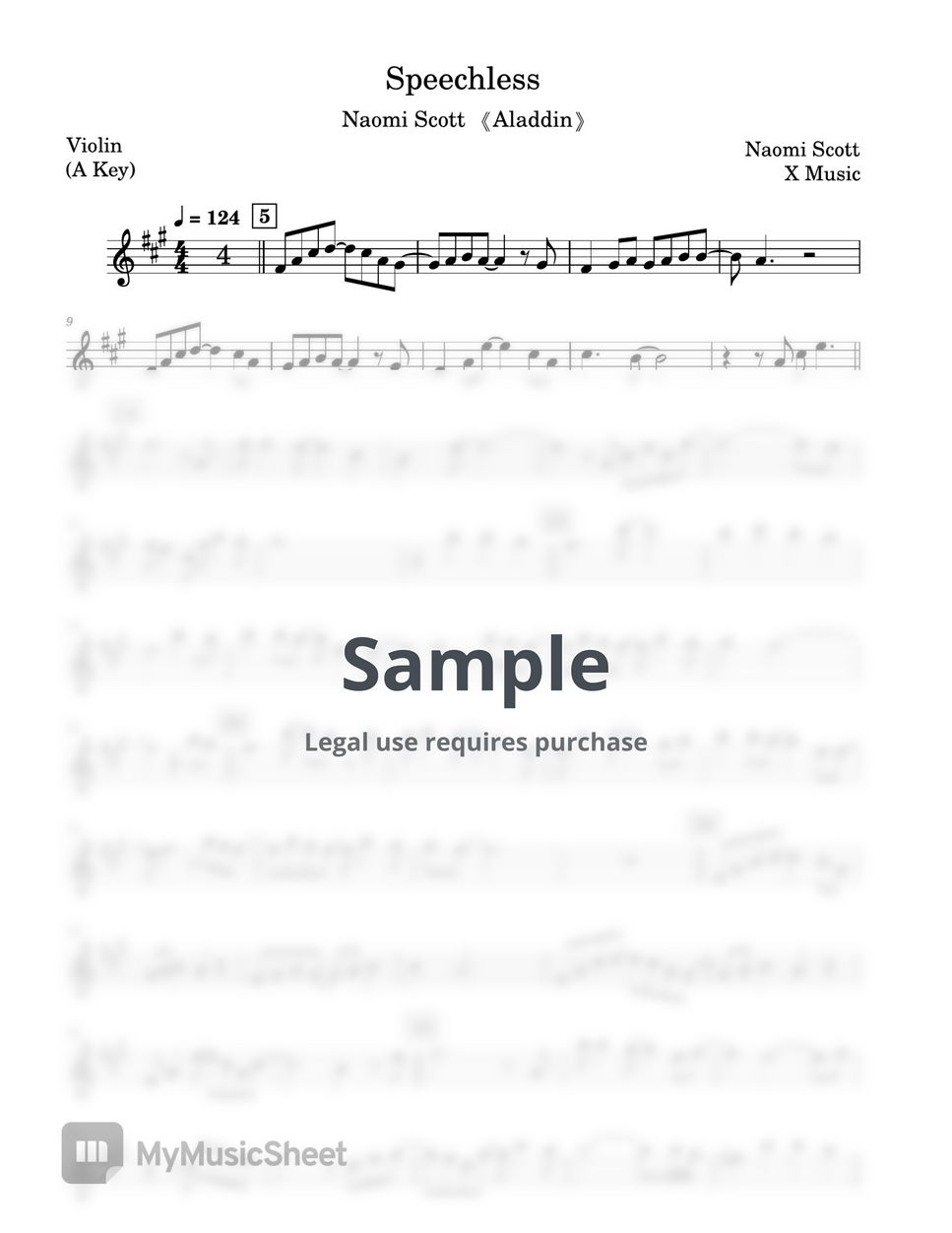 Naomi Scott - Speechless (Disney/Aladdin/阿拉丁/アラジン/A.C.F.G Key/附伴奏連結(With Karaoke Links)/含簡譜 ...