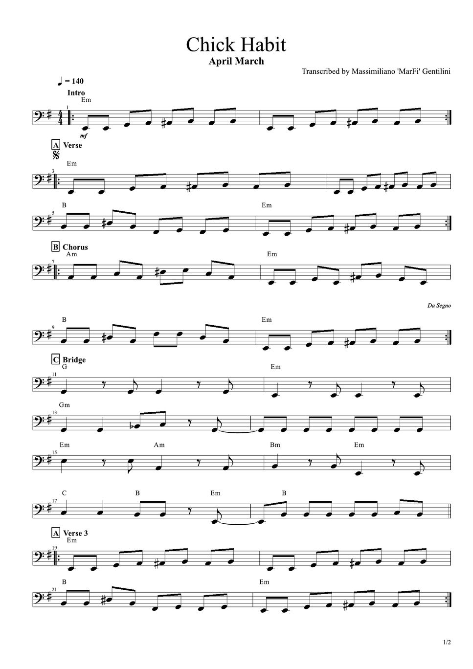 April March - Chick habit TAB by Massimiliano Gentilini