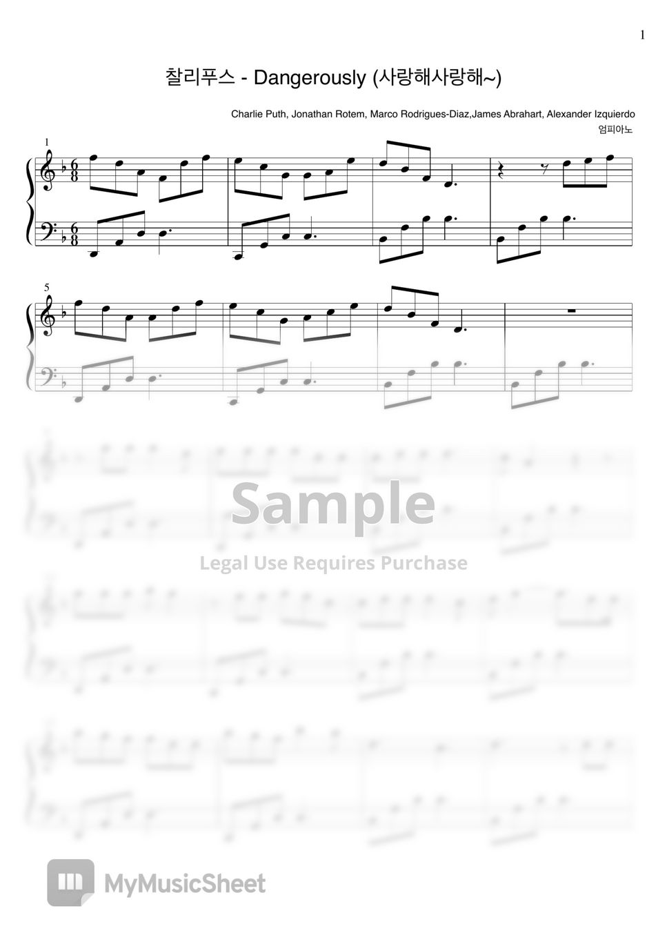 Charlie Puth - Dangerously Sheets by umpiano