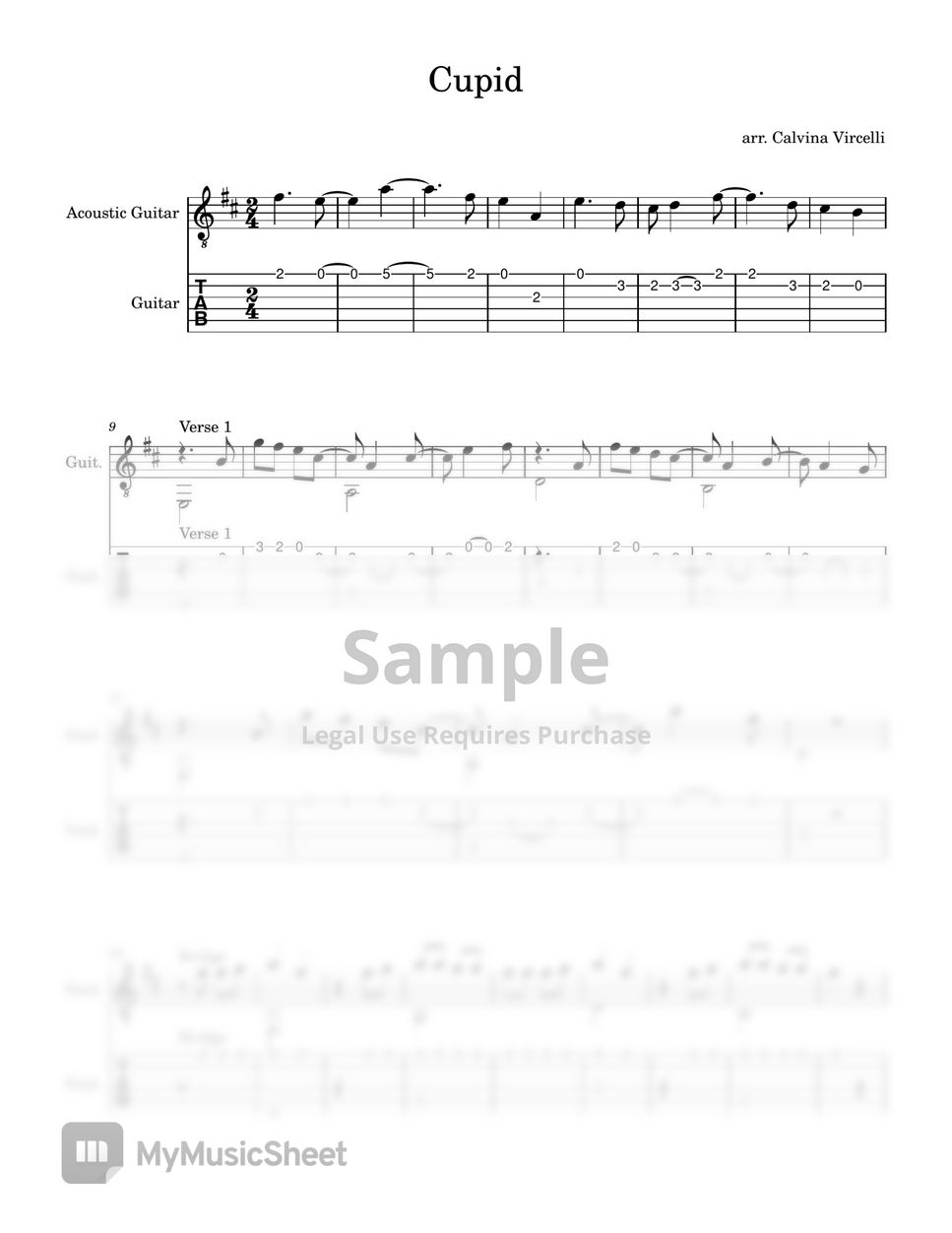 Fifty Fifty - Cupid Tab + 1staff by Calvina Vircelli