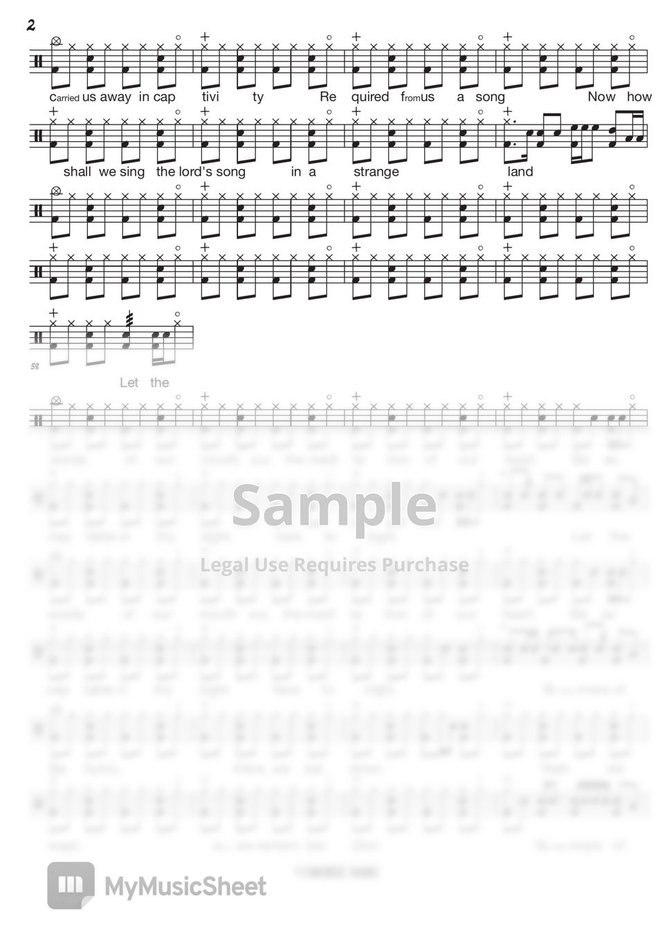 Boney M - Rivers Of Babylon Sheet Music by Gwon's DrumLesson