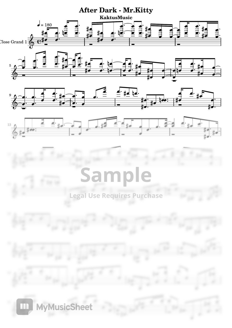 Mr.Kitty - After Dark Sheet Music by KaktusMusic