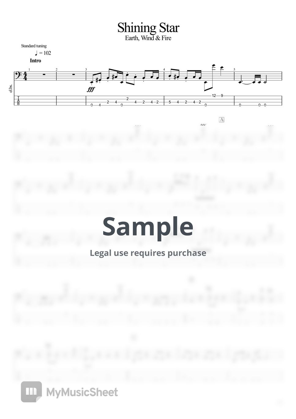 Earth, Wind & Fire - Shining Star TAB+1 Staff by BassBlur