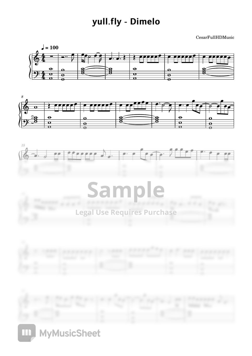 𝘆𝘂𝗹𝗹.𝗳𝗹𝘆 - 𝗗𝗶𝗺𝗲𝗹𝗼 Sheet Music