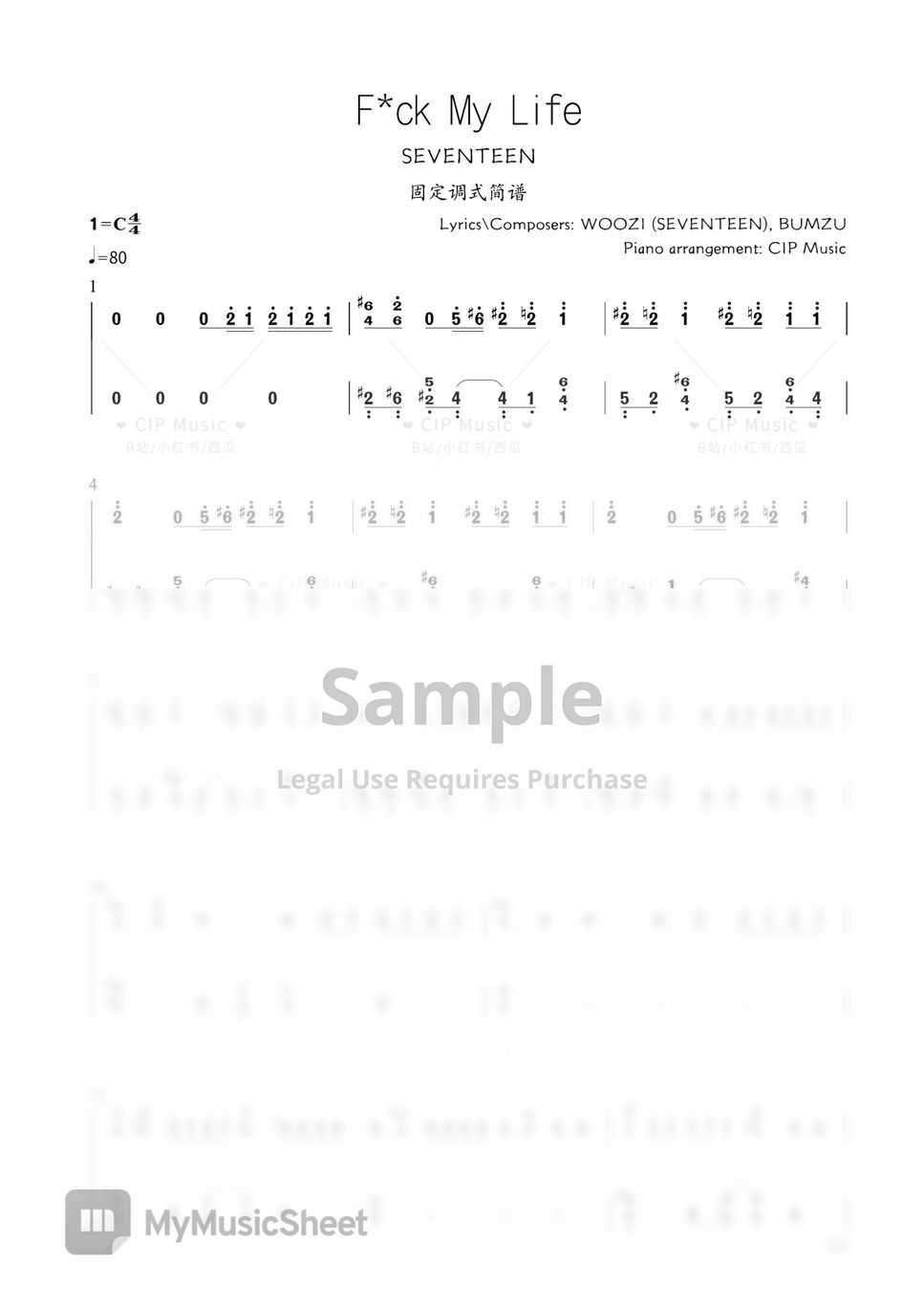 SEVENTEEN - F*ck My Life (3 verions) Sheets by CIP Music