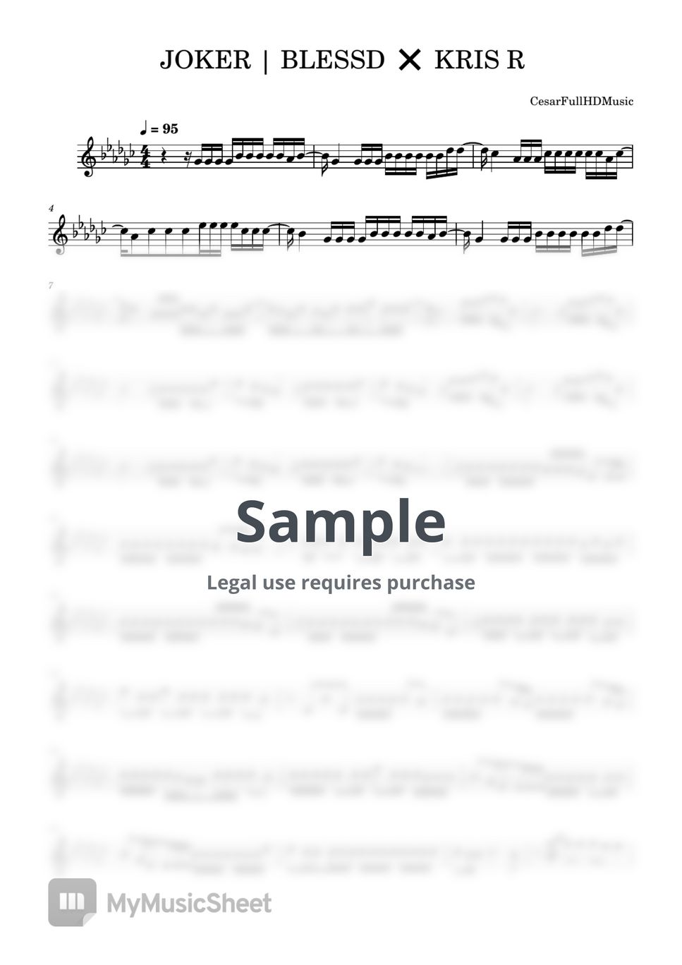 BLESSD KRIS R - JOKER Sheet Music