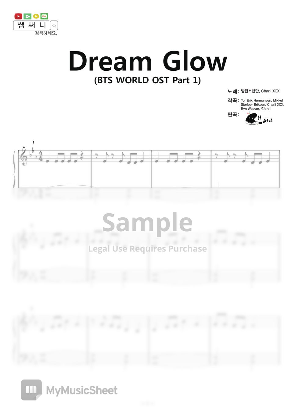 BTS - Dream Glow (Ft. Charli XCX) Sheet Music