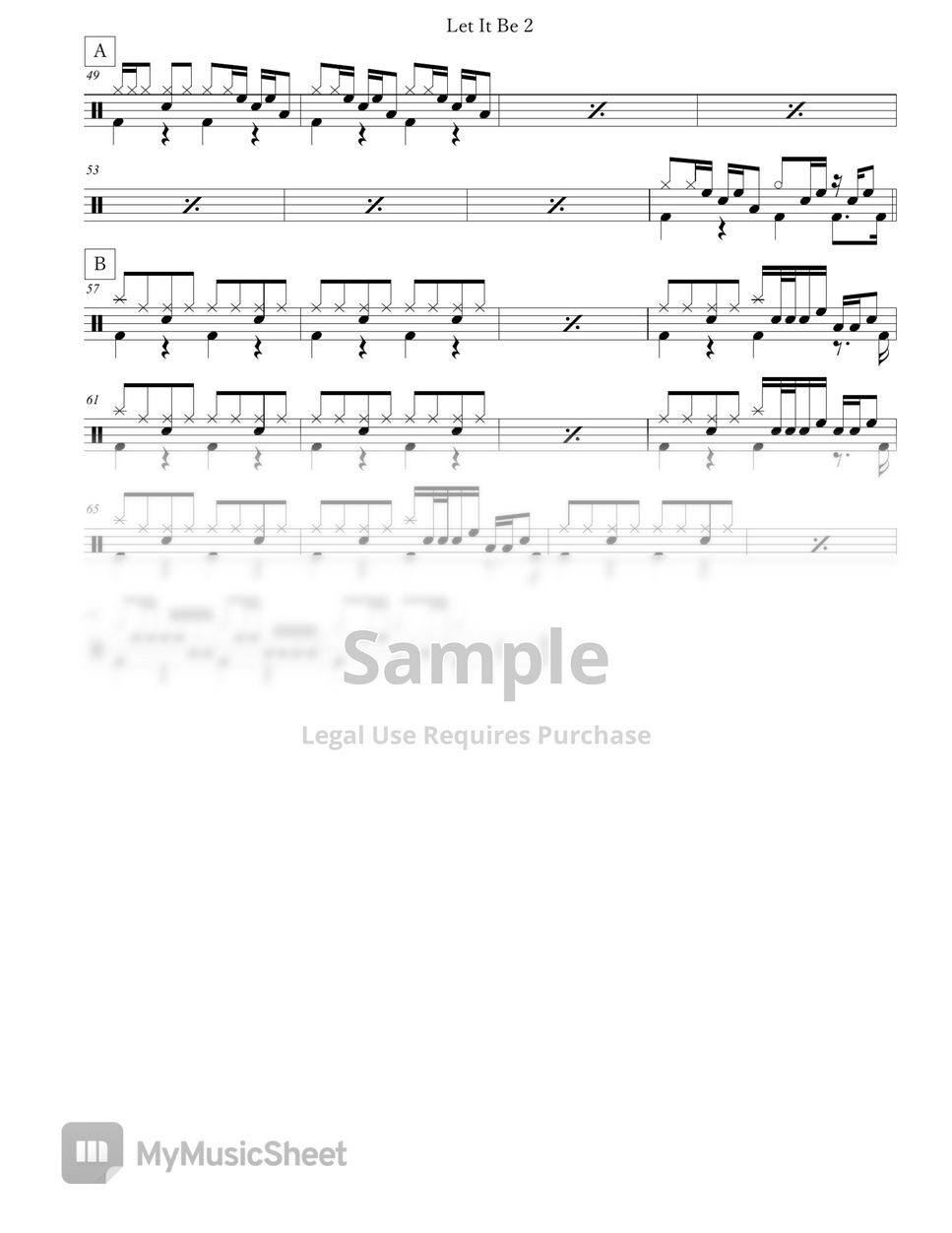 The Beatles - Let It Be Sheet Music by Arkadia Drums