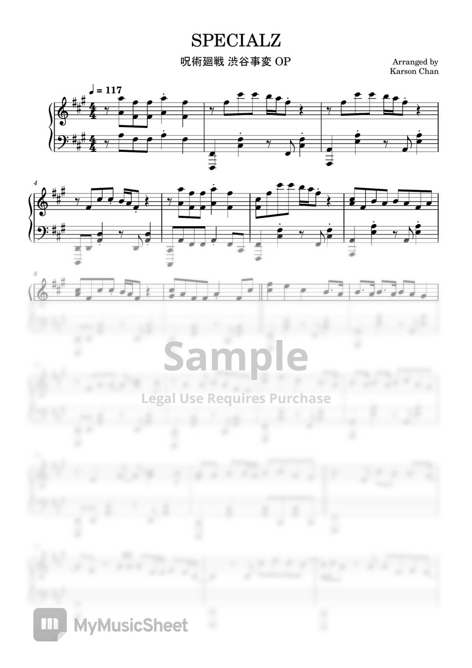 King Gnu - SPECIALZ Full Version (呪術廻戦 渋谷事変 OP) --WITH MIDI+WAV+Musescore Secret Link Sheet ...