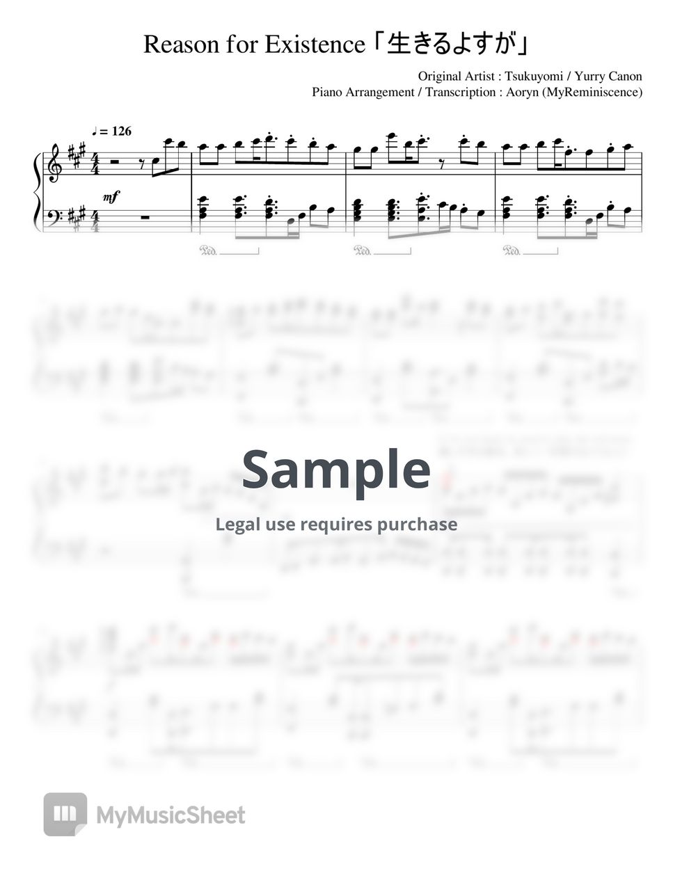 Tsukuyomi - Reason for Existence Sheets by Aoryn (MyReminiscence)