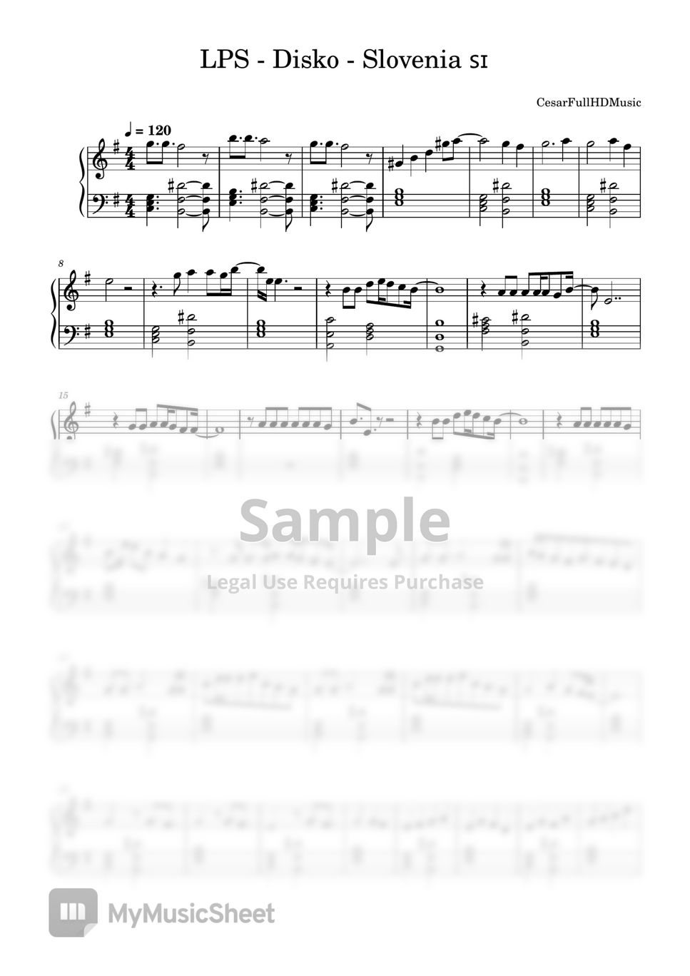 LPS - Disko - Slovenia 🇸🇮 - Eurovision 2022 Sheets