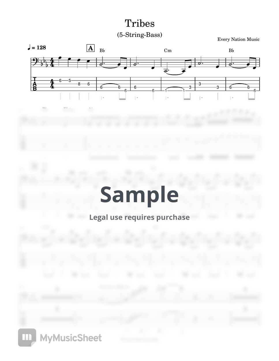 Every Nation Music - Tribes (5 String Bass Transcription) 악보 by Every ...