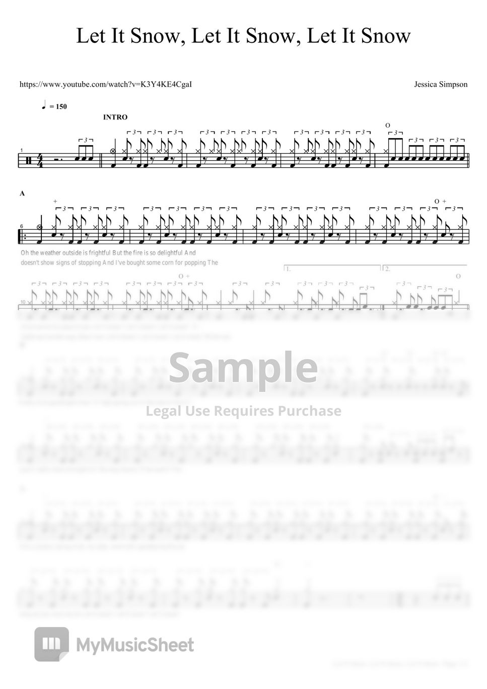 Jessica Simpson - Let It Snow, Let It Snow, Let It Snow 악보 by COPYDRUM