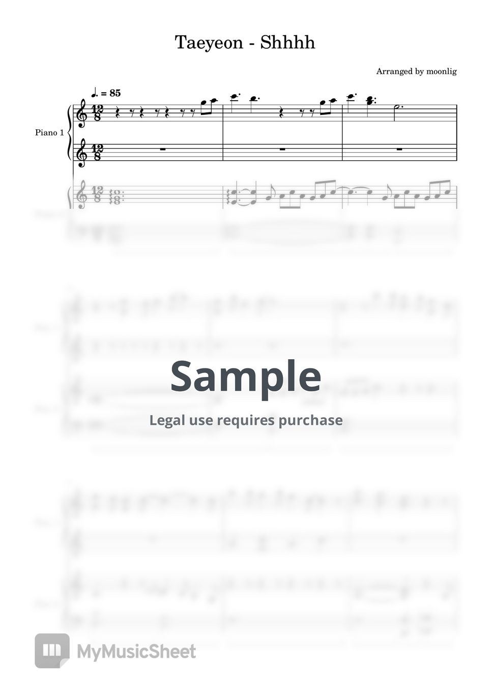 Taeyeon - Shhhh Sheet Music by moonlig