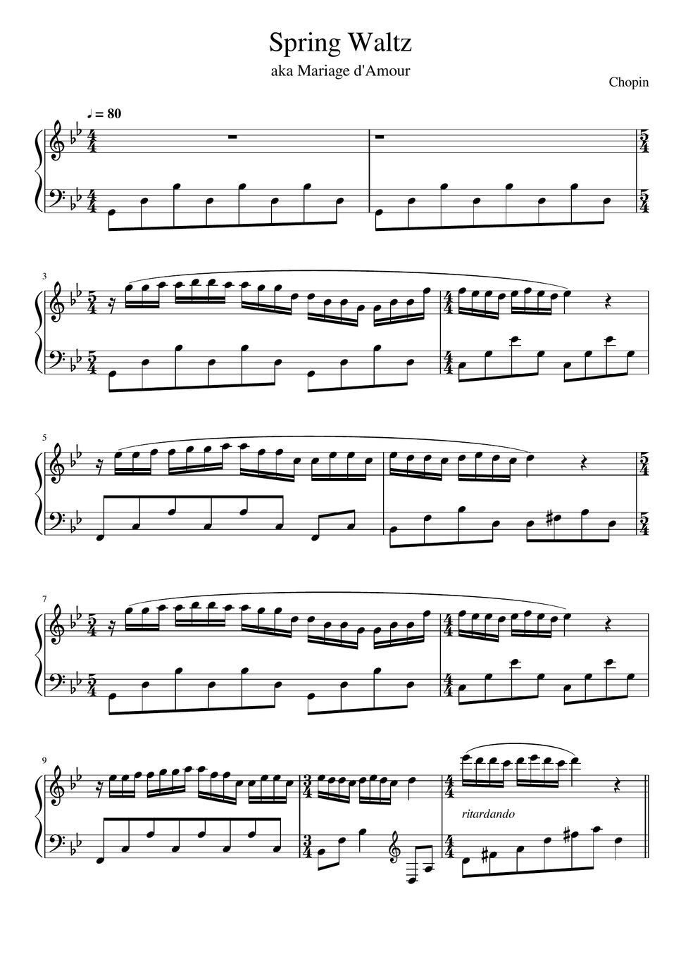 F. Chopin - Spring Waltz (Mariage d'Amour) Sheets by F. Chopin
