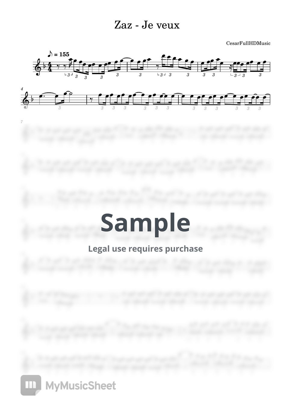 Zaz - Je veux Sheets