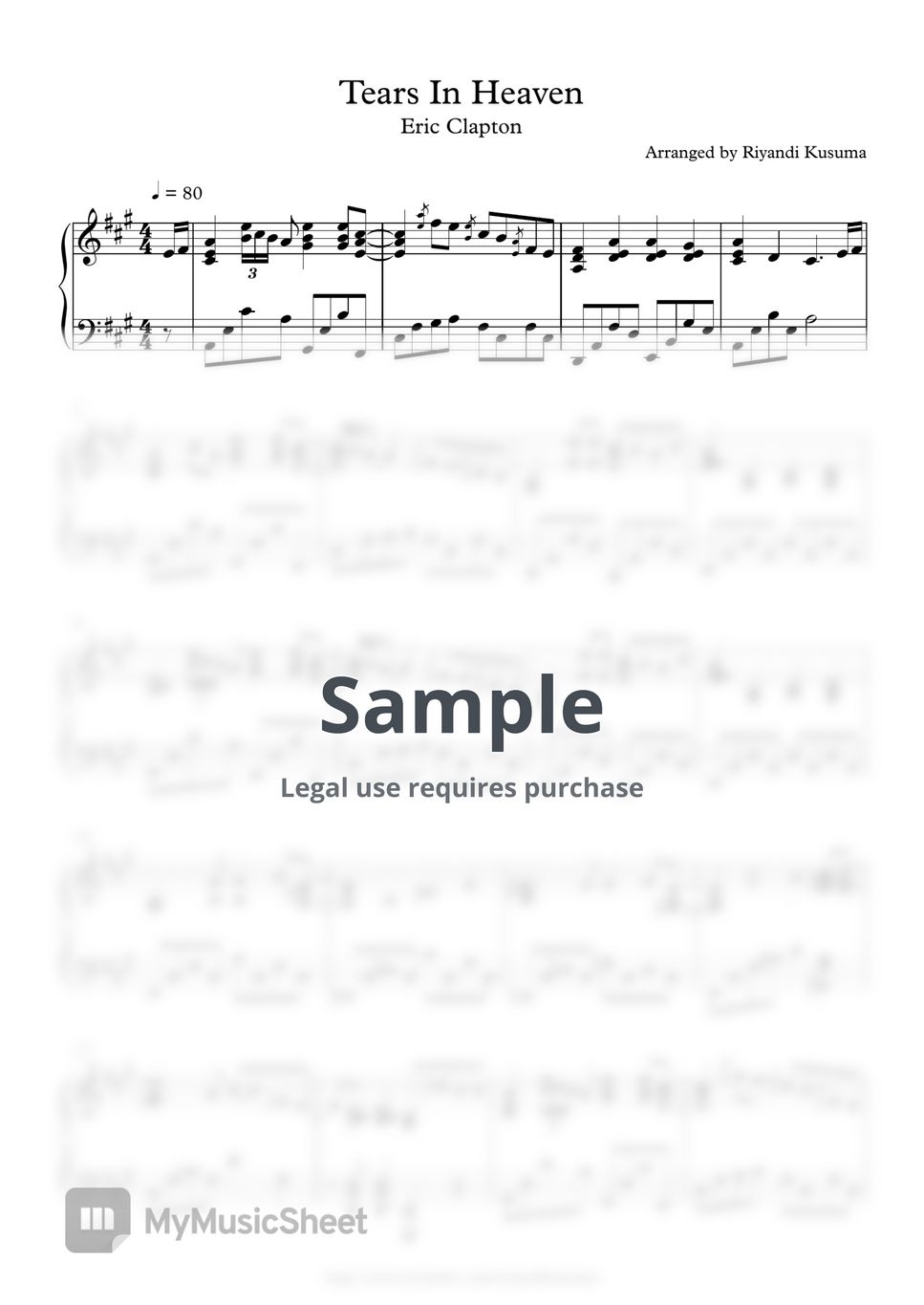 Eric Clapton - Tears In Heaven 악보 by Riyandi Kusuma