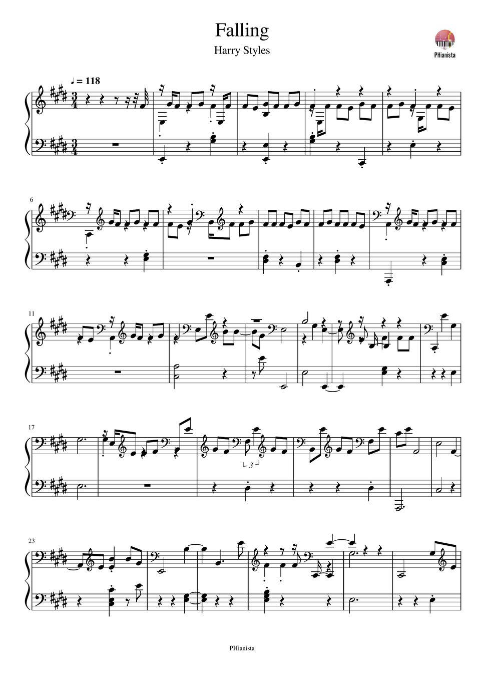 Harry Styles - Falling Bản nhạc