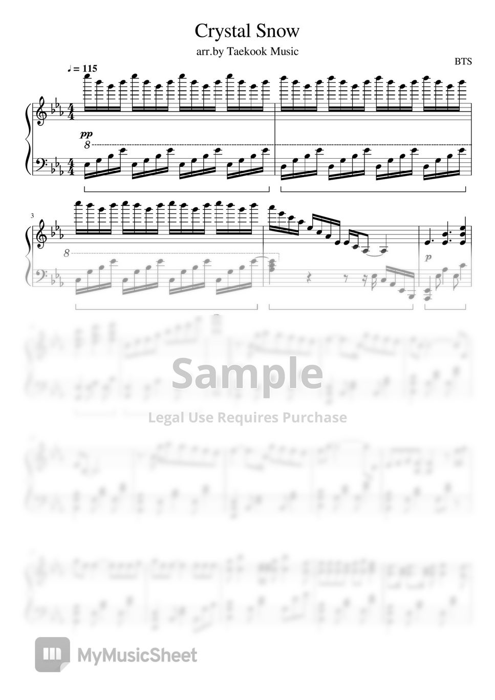 BTS - Crystal Snow 악보 by TK Music