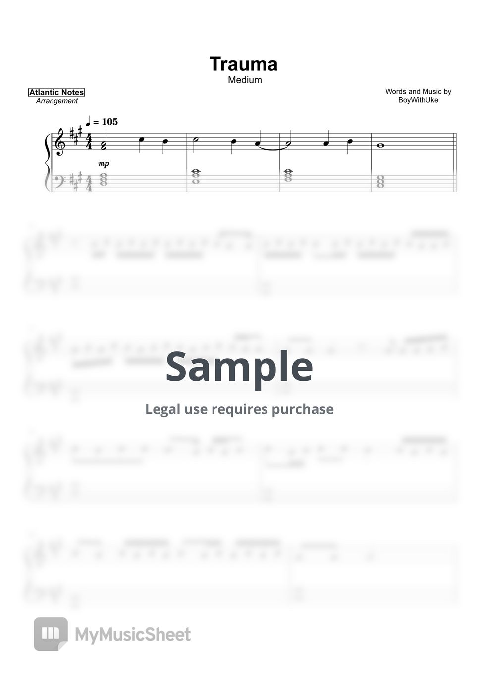 BoyWithUke - Trauma Sheet Music by Atlantic Notes