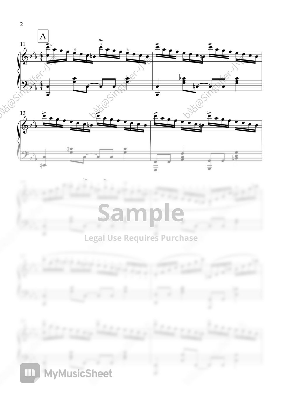 碧蓝档案 - GREGORIUS's Theme (钢琴版) Lembar Musik by Singulfer-小言