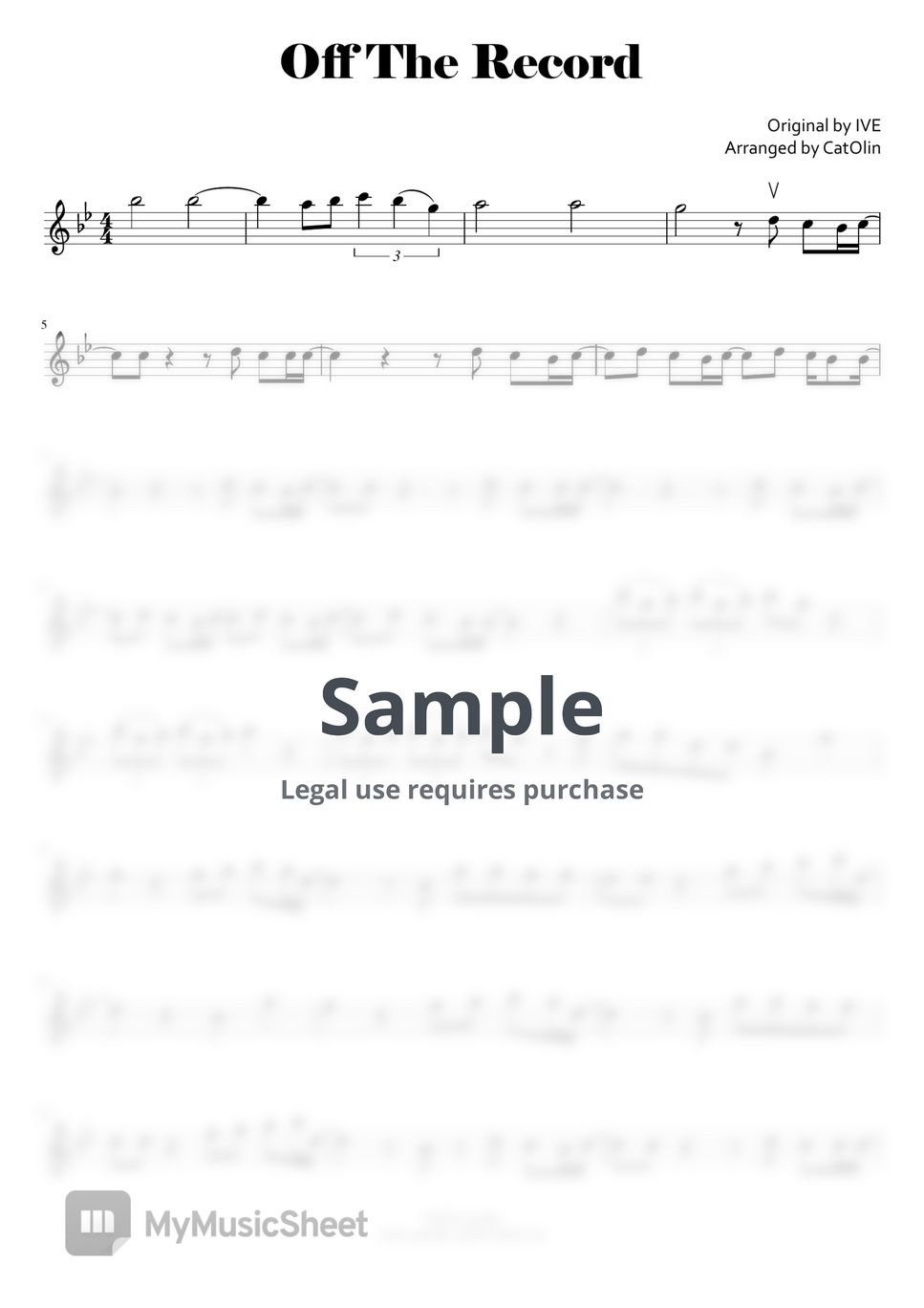 아이브 - Off The Record Sheet Music by 캣올린CatOlin