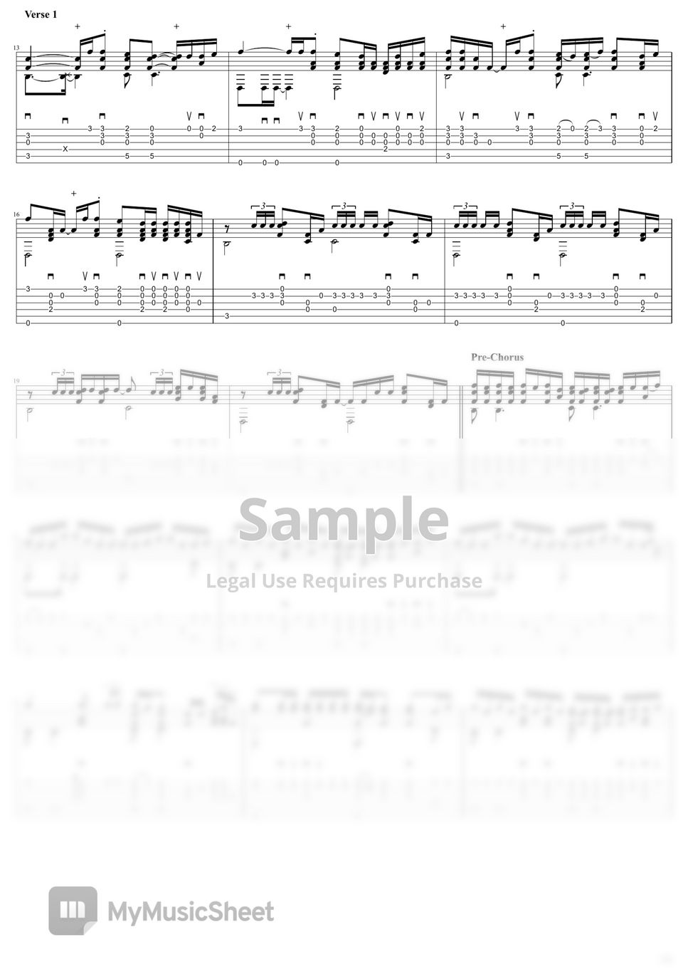 BTS - Fake Love Tab + Partition à une seule portée by Igor Presnyakov