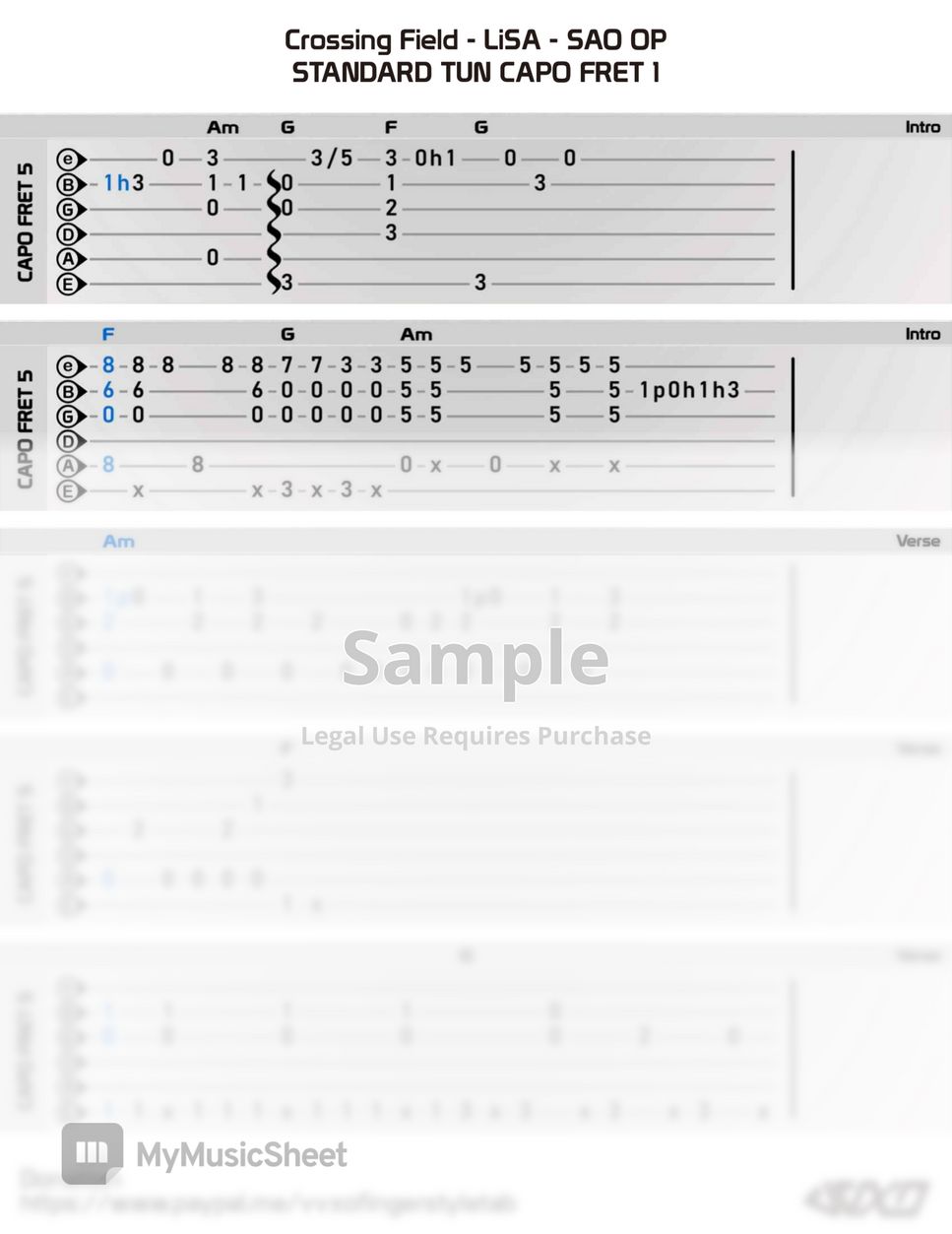 LiSA - Sword Art Online OP – CROSSING FIELD Sheet Music by ...