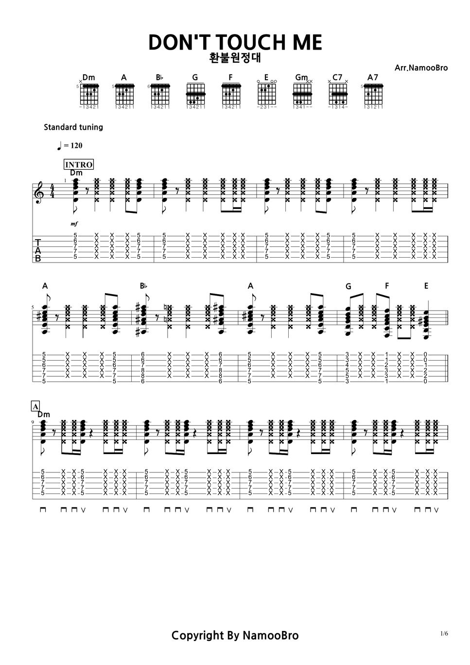 환불원정대 - Don't Touch Me TAB by NamooBro