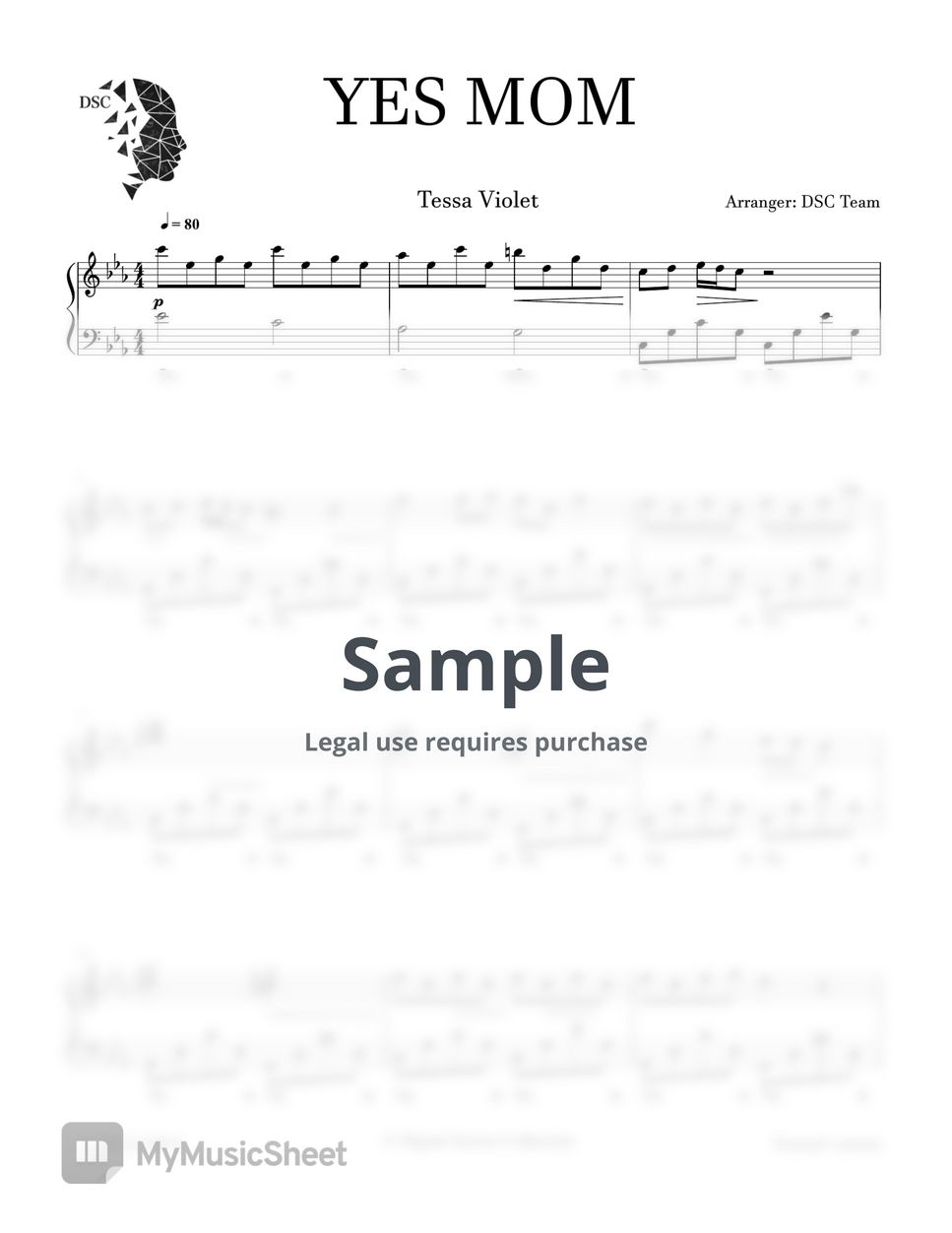 Tessa Violet - YES MOM (relax version) Sheets by Digital Scores Collection