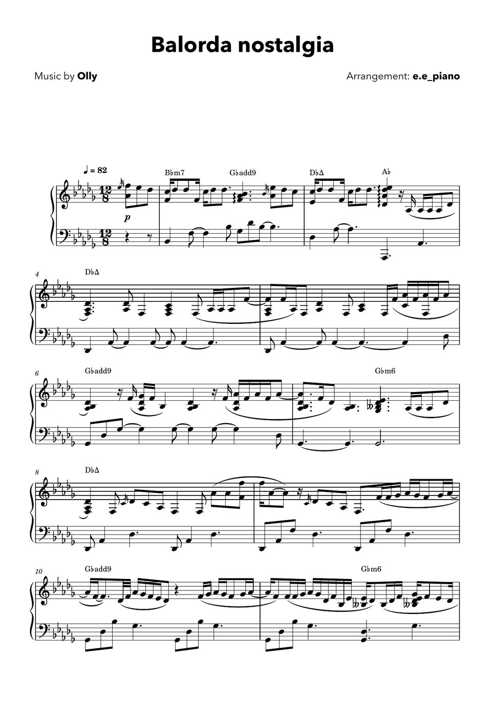 Olly - Balorda nostalgia 악보 by e.e_piano
