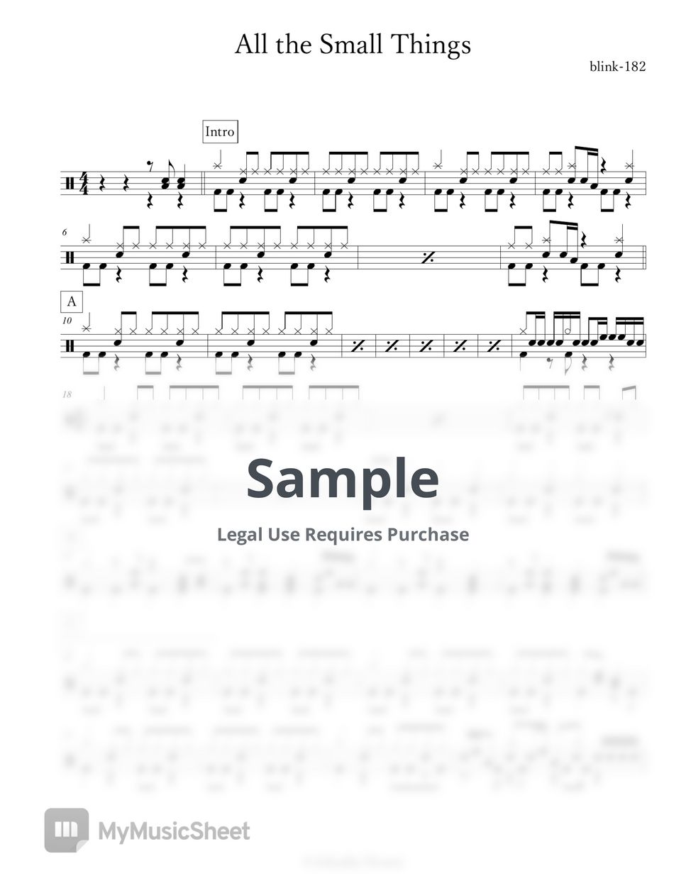 blink-182 - All the Small Things 악보 by Arkadia Drums