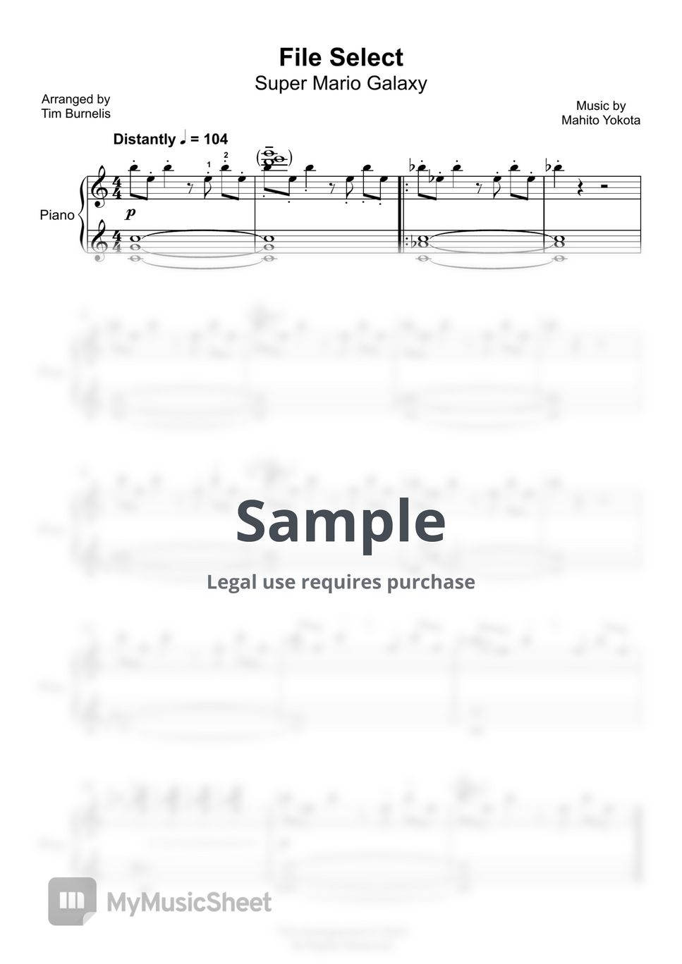 Super Mario Galaxy - File Select Sheets by Tim Burnelis