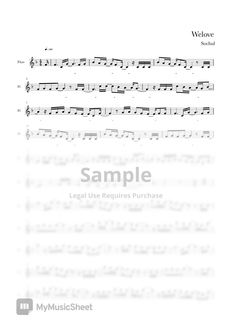 WELOVE - 입례 (예배하는 자 되어) Flute 플루트 Sheet Music by Sochul