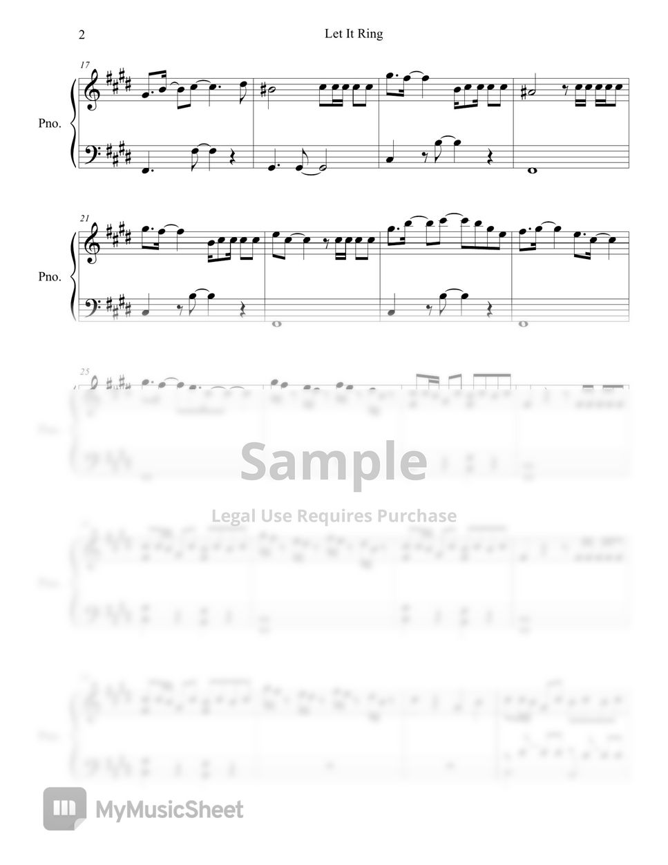 Reiley - Let It Ring โน้ตเพลง by Lisamusic