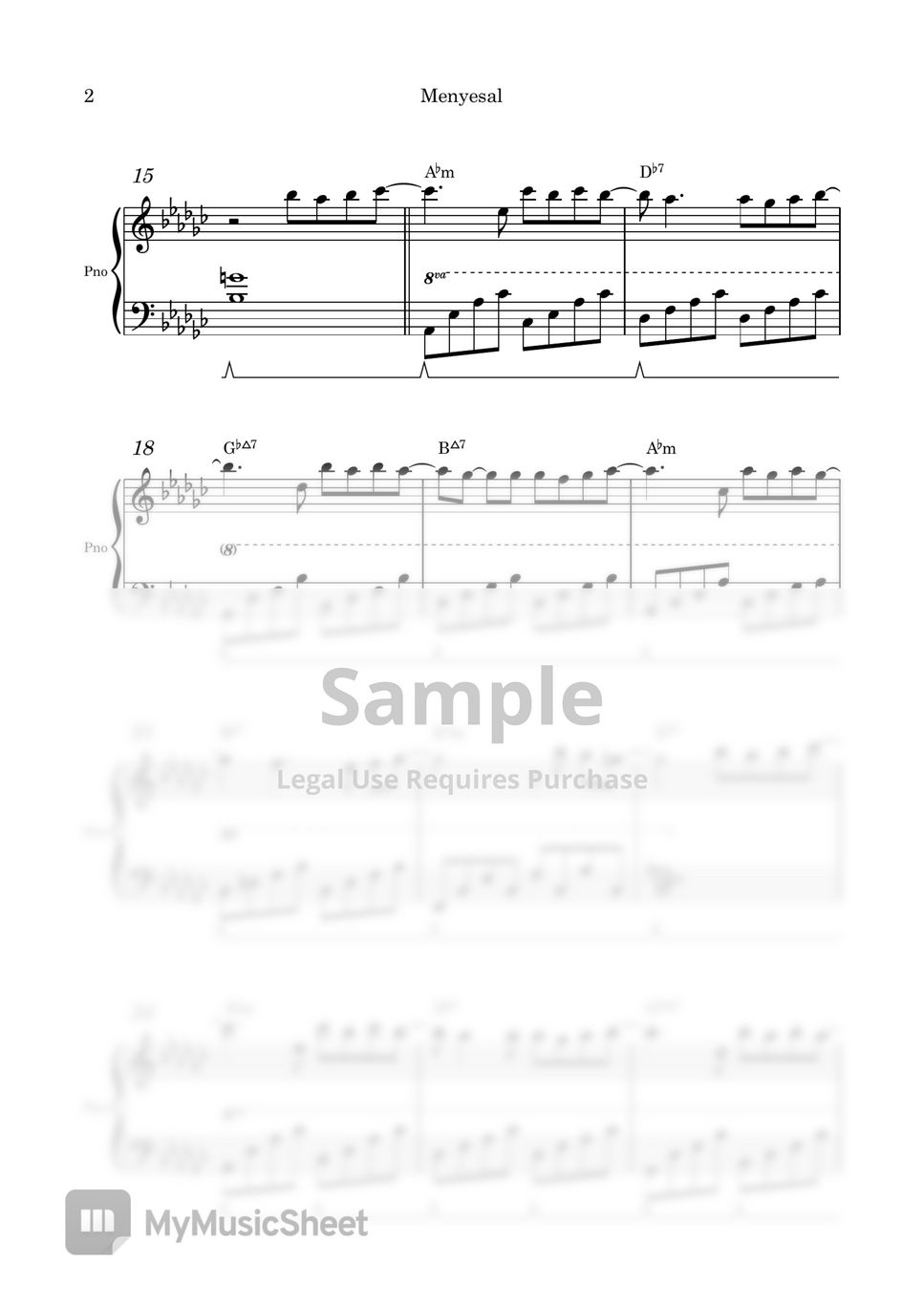 Yovie Widianto - Menyesal (Piano Solo) Sheets by Aga Pratama Alamsyah