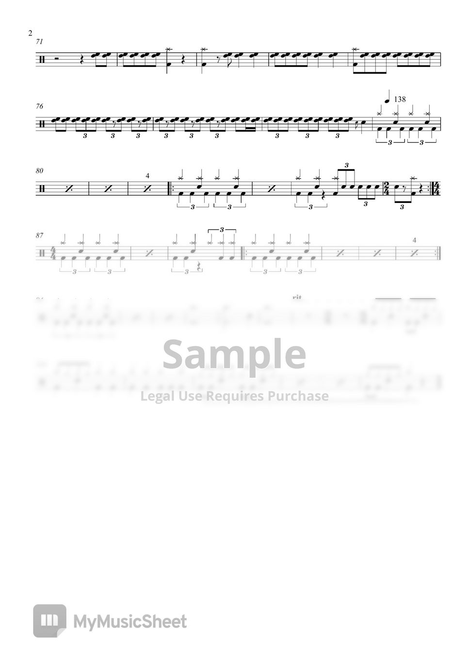 Queen - Bohemian Rhapsody Sheet Music by Drum Transcription: Leo Alvarado