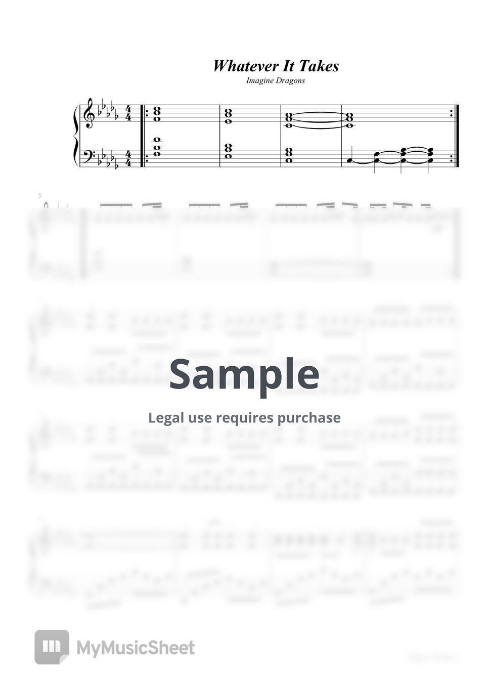 Imagine Dragons - Whatever It Takes (Imagine Dragons) Sheets by Yilun