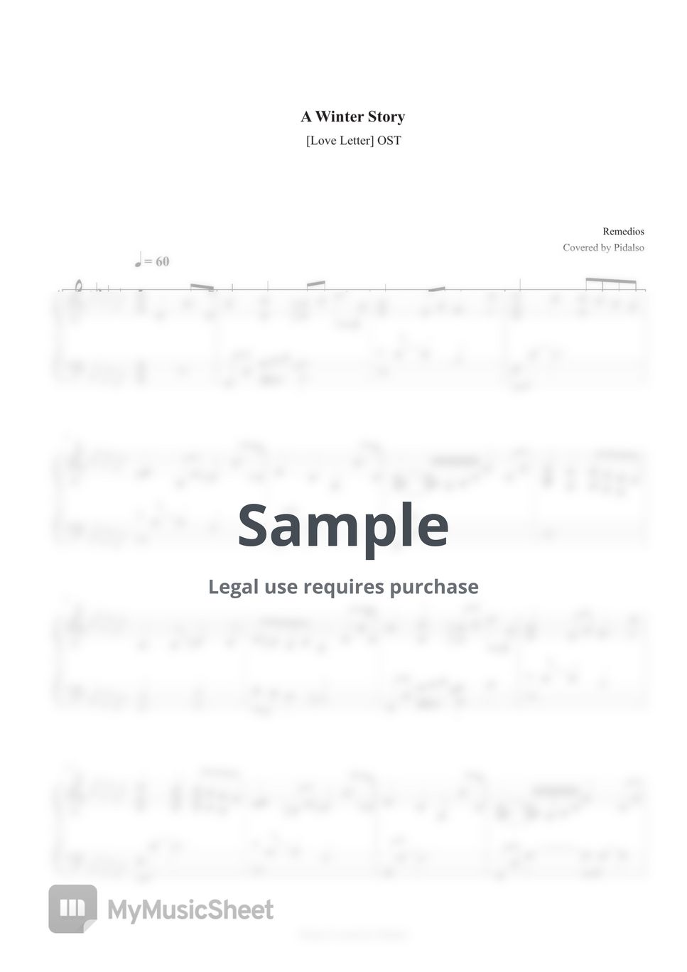Remedios - A Winter Story (Love Letter OST) Sheet Music by Pidalso