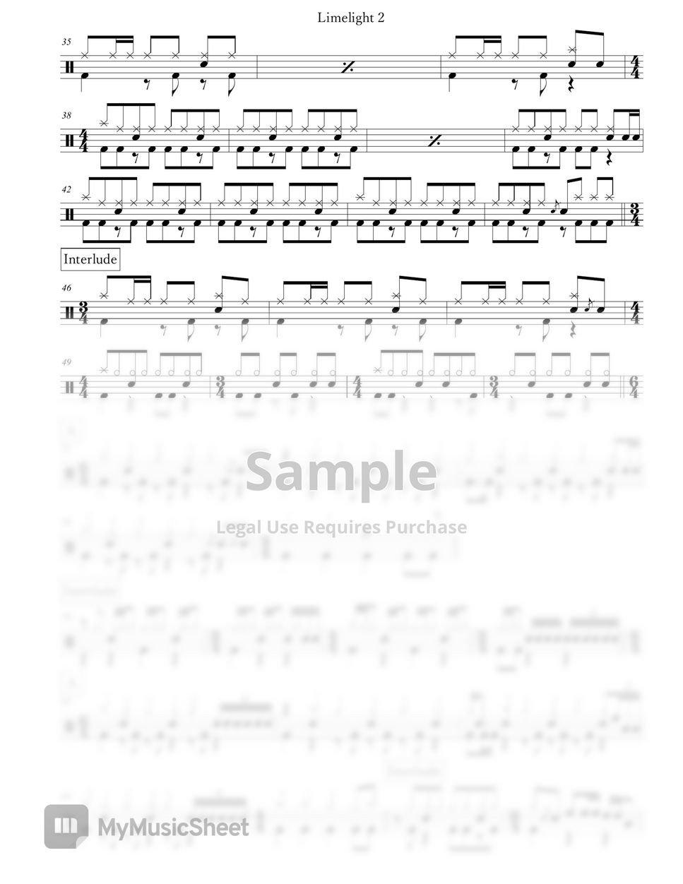 Rush - Limelight Sheets by Arkadia Drums